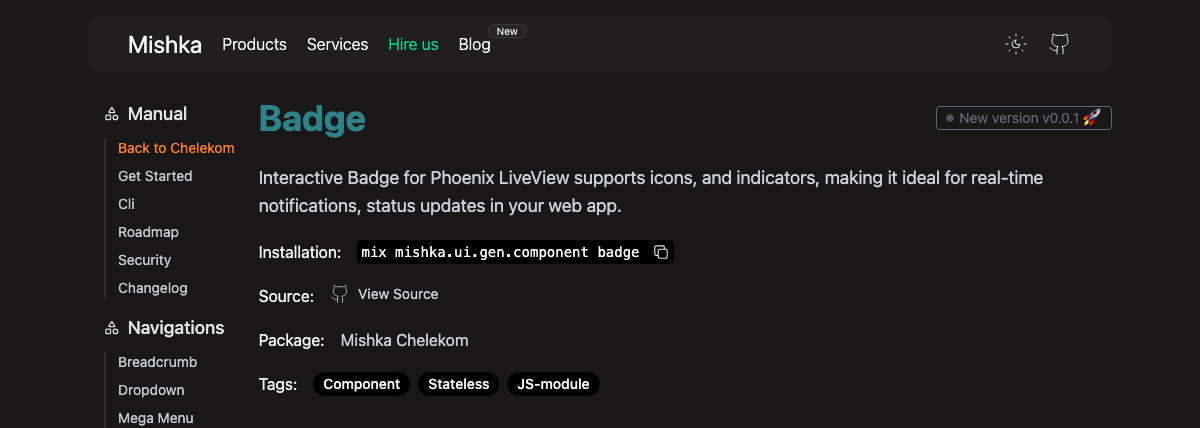 Badge - Chelekom Phoenix & LiveView component