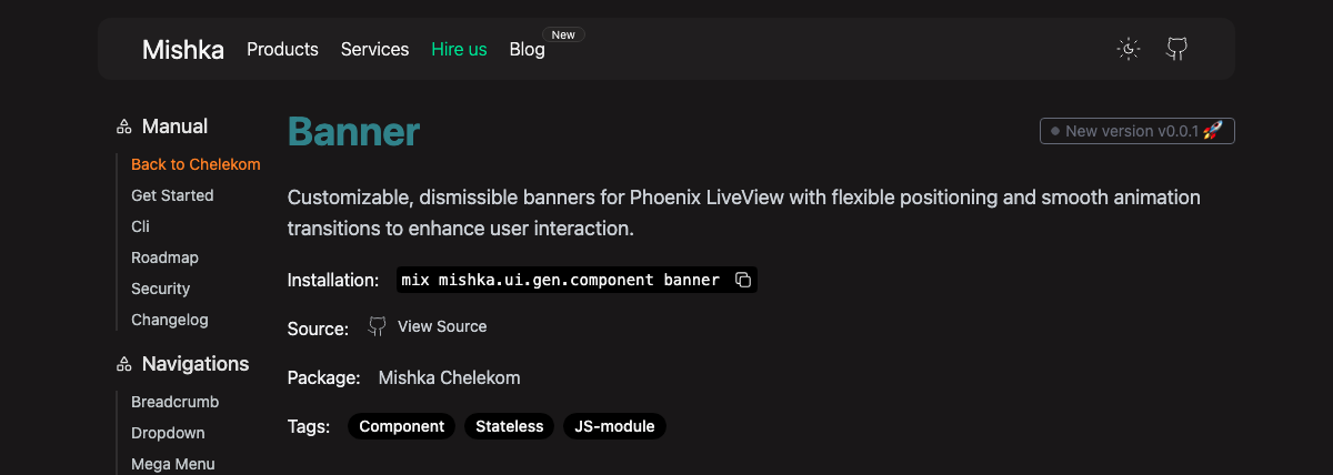 Banner - Chelekom Phoenix & LiveView component