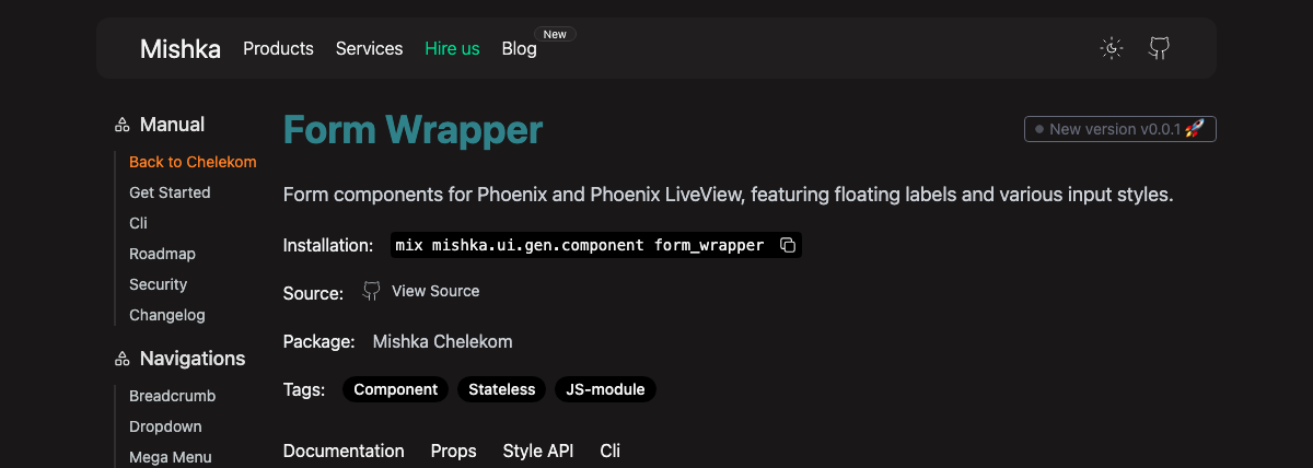Forms - Chelekom Phoenix & LiveView component