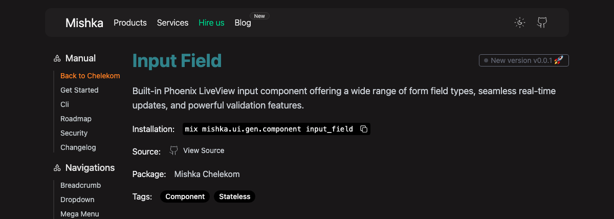 Form input - Chelekom Phoenix & LiveView component