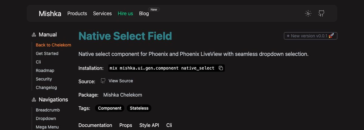 Form Native select - Chelekom Phoenix & LiveView component
