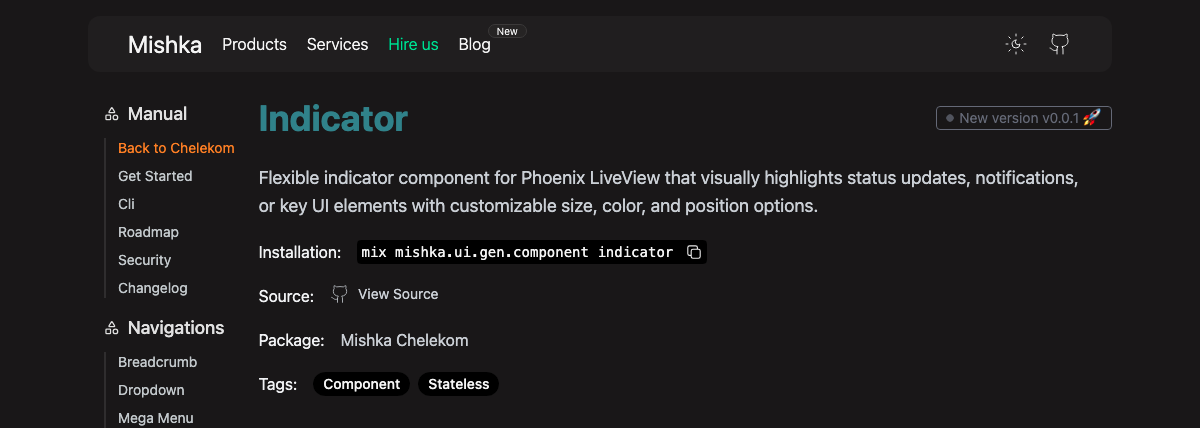 Indicator - Chelekom Phoenix & LiveView component