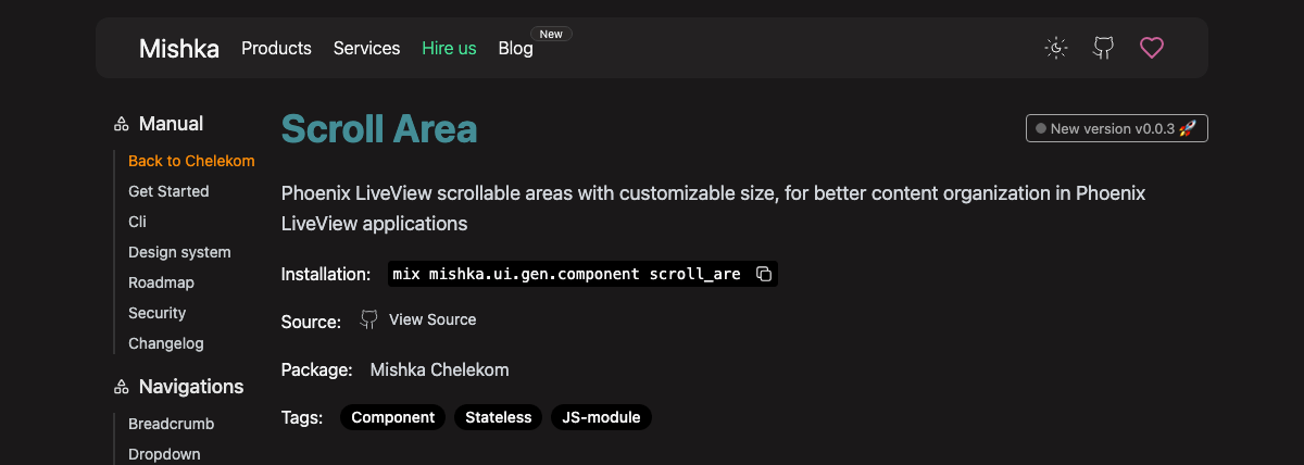 Scroll Area - Chelekom Phoenix & LiveView component